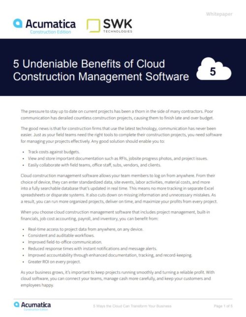 5 Reasons to Stop Tracking Construction Projects in Excel - SWK Tech