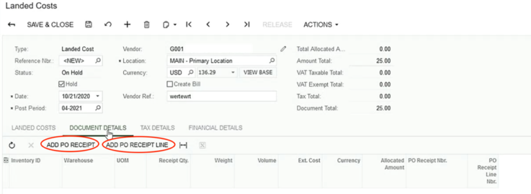 Acumatica Landed Cost & Complex Calculations - SWK Technologies