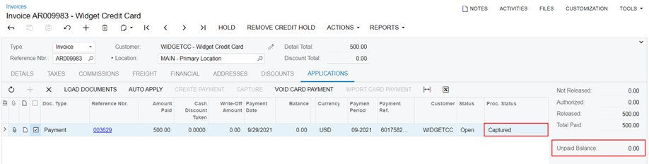 Adding Credit Card Processing to Shipments in Acumatica - SWK