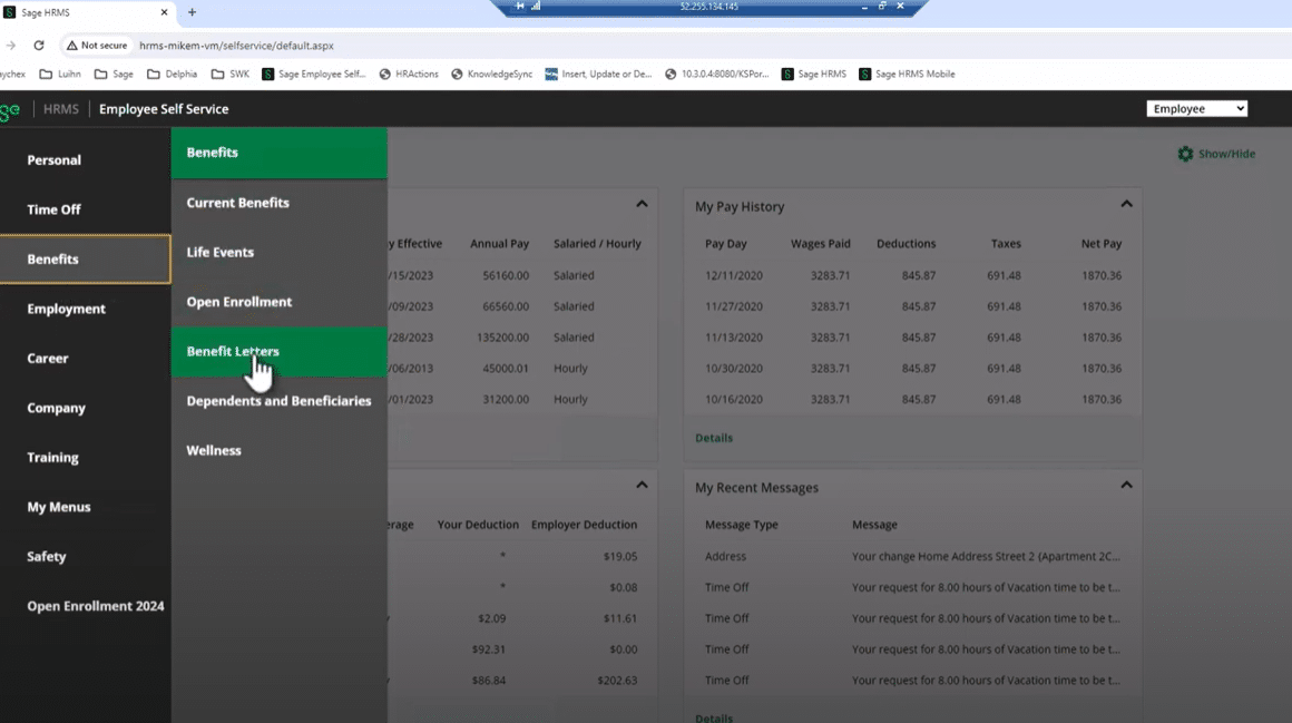 Sage HRMS: Benefit Letters in Employee Self-Service | SWK Technologies