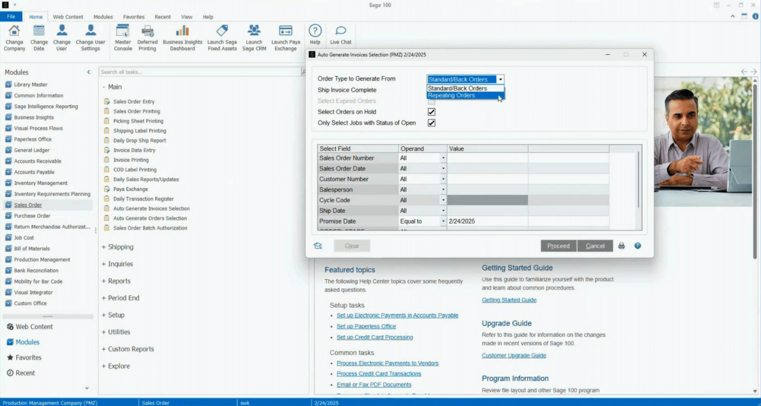 How to Use Auto Generate Invoices in Sage 100 | SWK Technologies