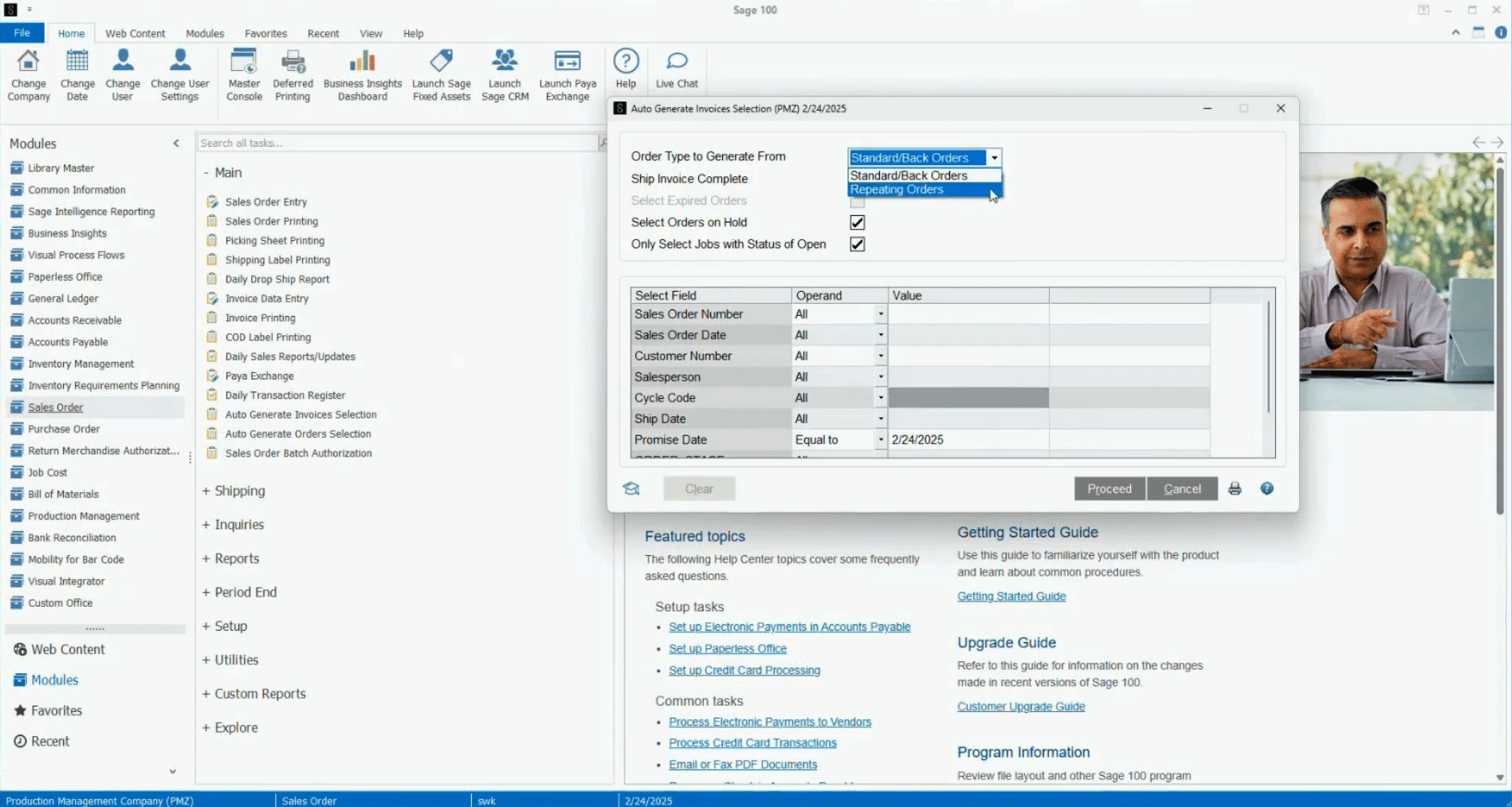 How to Use Auto Generate Invoices in Sage 100 | SWK Technologies